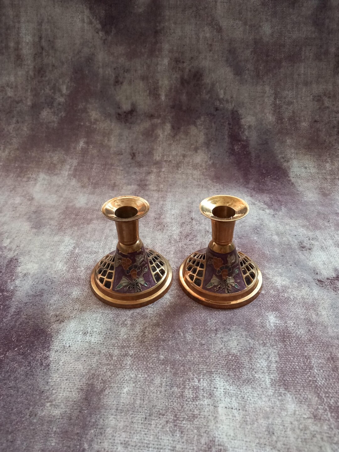 Pair of Indian Brass Candle Holders Candlesticks Made in Indian - Etsy