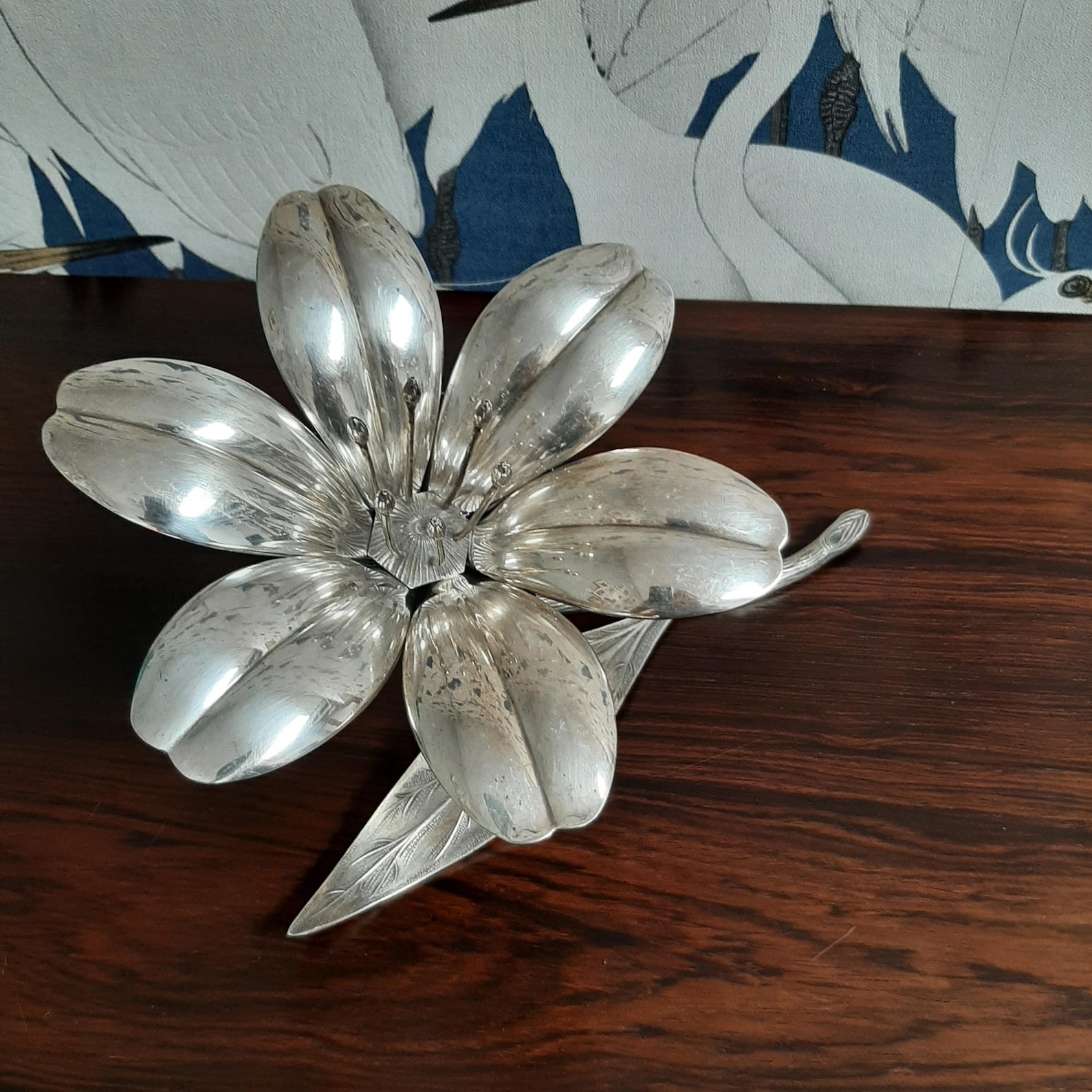 Silver Flower Ashtray, Vintage Ashtray, Flower Metal Ashtray With ...