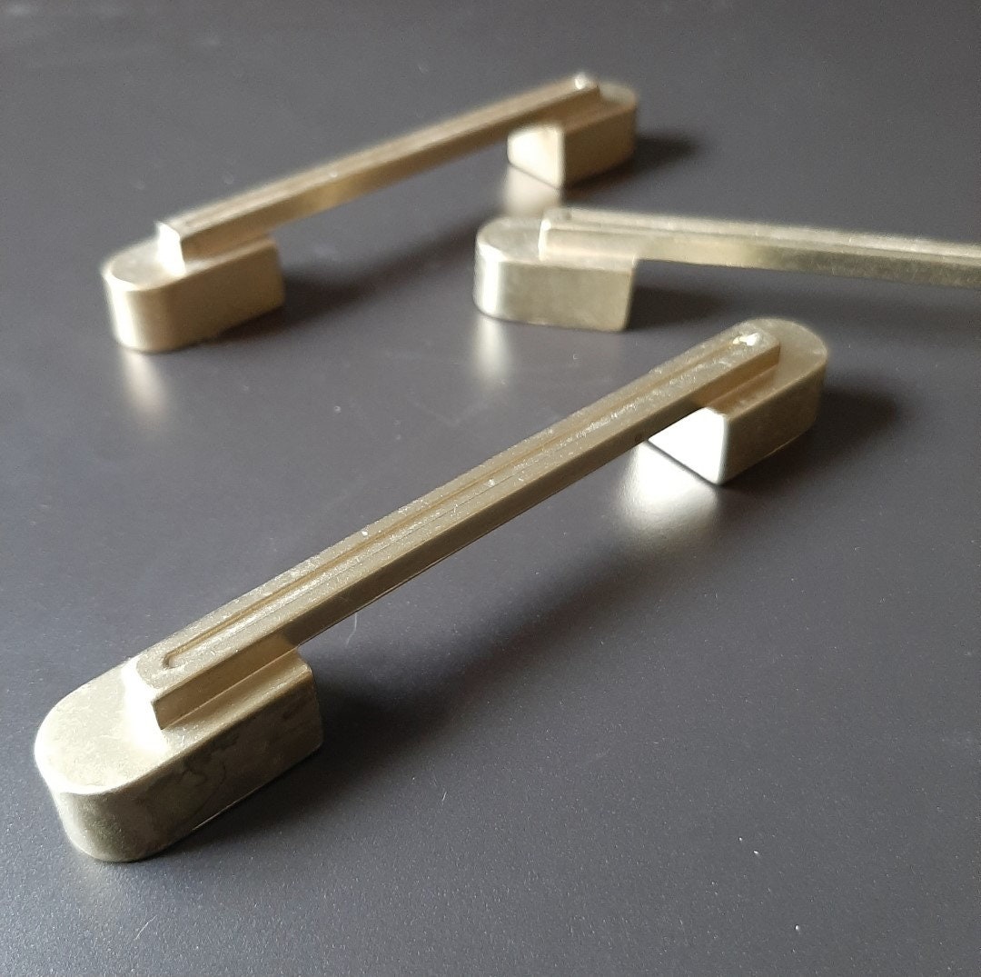 Vintage Brass Handles, Golden Antique Handles, Unique 70s Handles ...