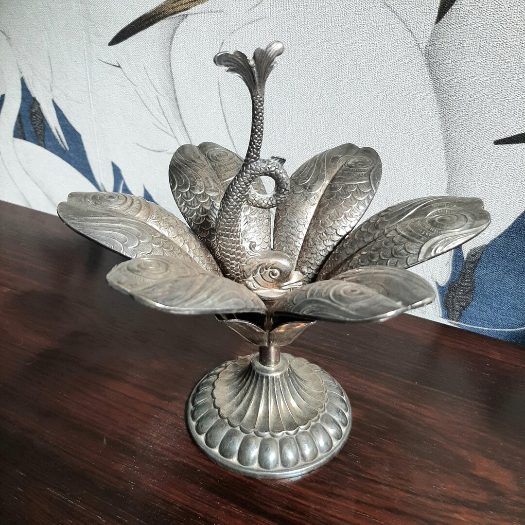Antique Metal Flower Ashtray, Rare Vintage Silver Flower Ashtray ...