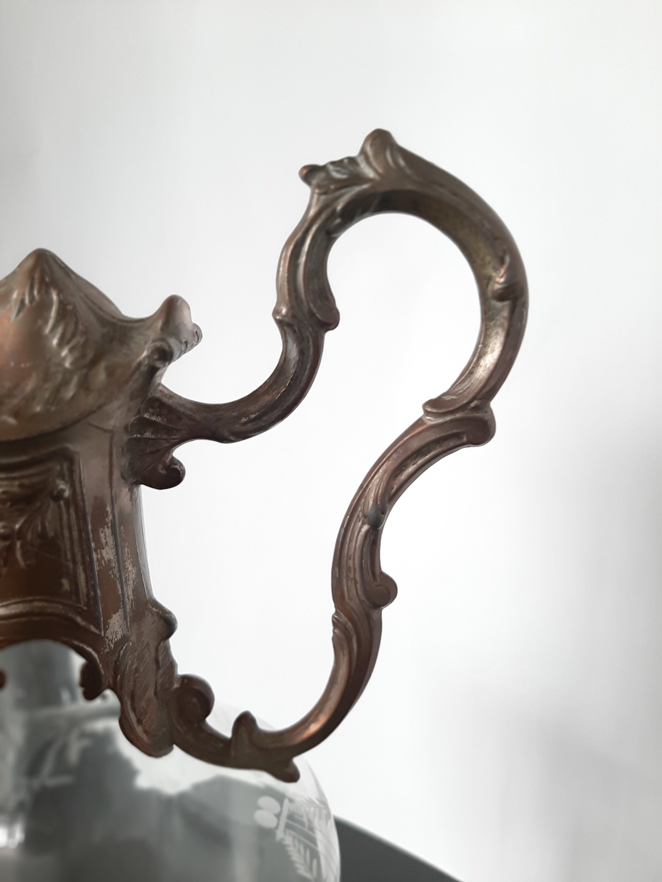 French Art Nouveau Wine / Claret Jug Carafe Cut Glass and - Etsy