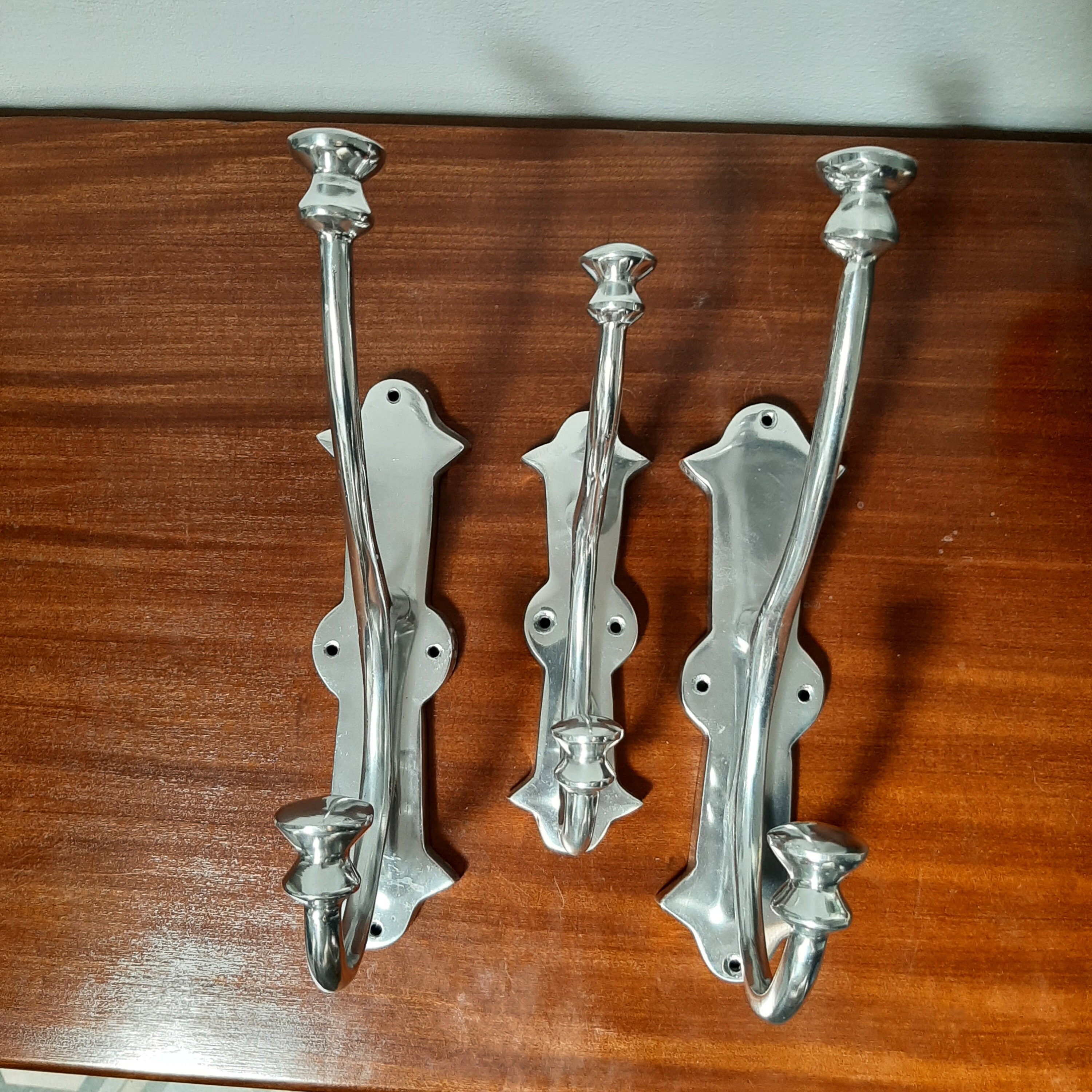 Art Deco Coat Hooks, Hook Hangers Aluminum Cast, Vintage Hooks, Metal ...