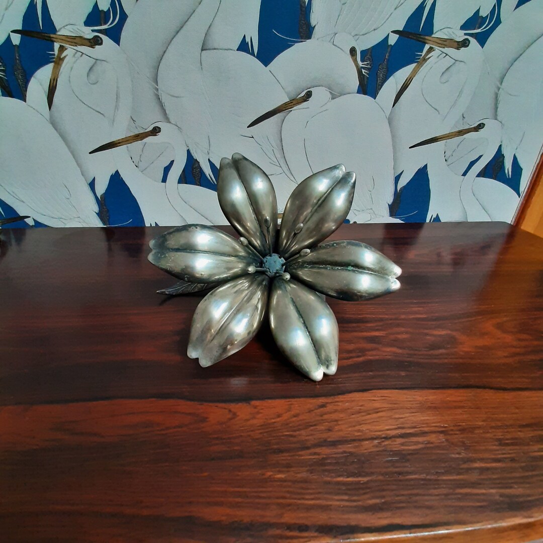 Flower Metal Ashtray, Vintage Ashtray, Flower Ashtray With Removable ...