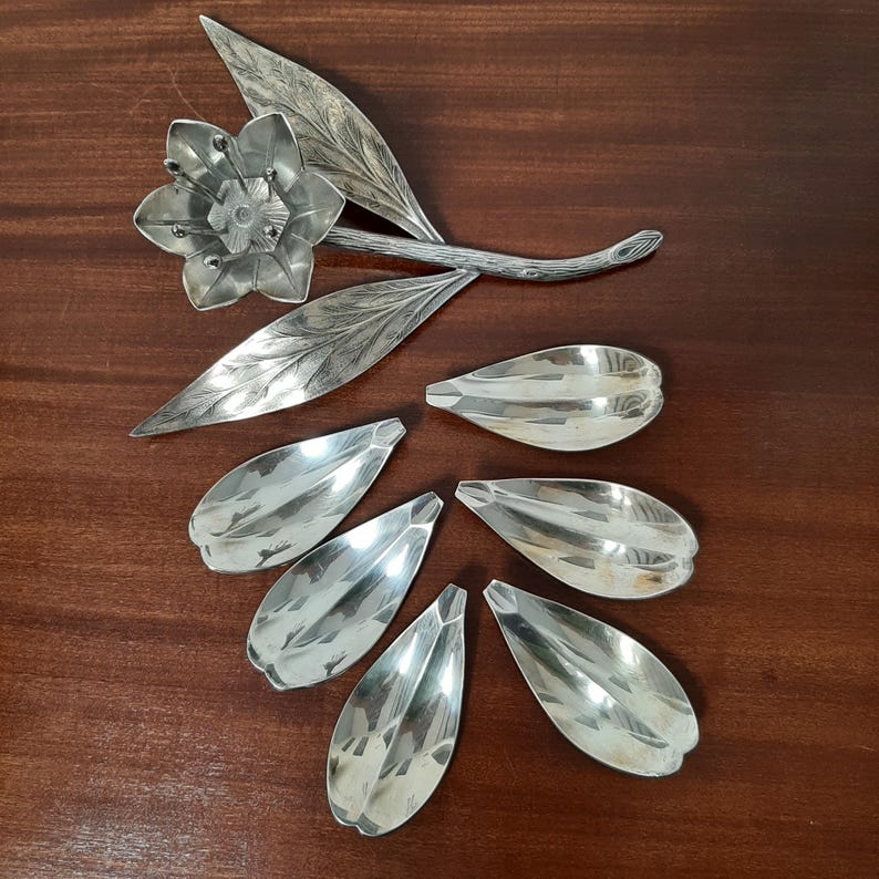 Silver Flower Ashtray, Vintage Ashtray, Flower Metal Ashtray With ...