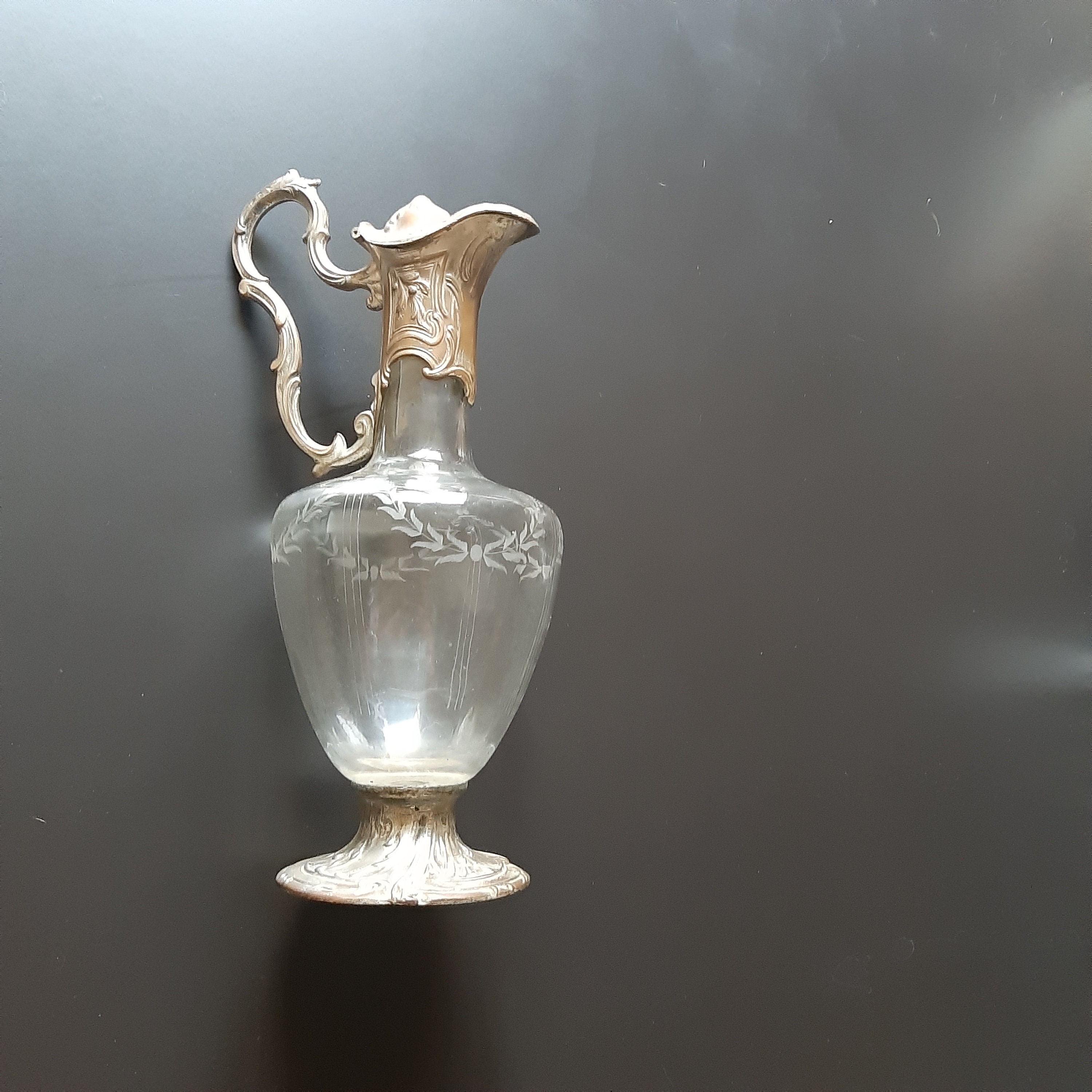 French Art Nouveau Wine / Claret Jug Carafe Cut Glass and - Etsy