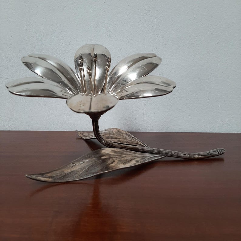 Silver Flower Ashtray, Vintage Ashtray, Flower Metal Ashtray With ...