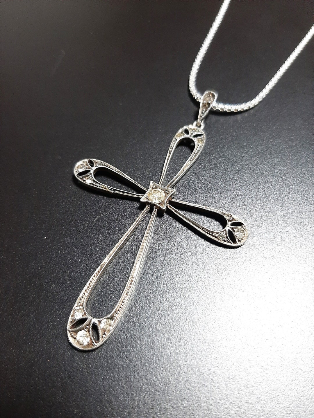 Vintage Cross, Silver Cross Art Nouveau, Unique Cross, Art Nouveau ...
