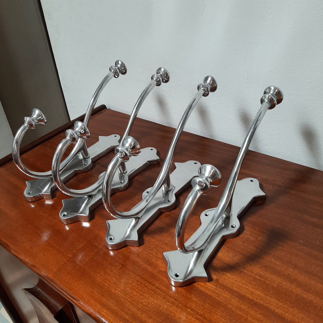 Art Deco Coat Hooks, Hook Hangers Aluminum Cast, Vintage Hooks, Metal ...