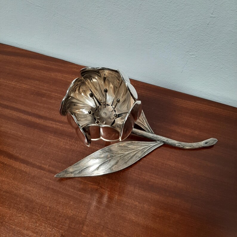 Silver Flower Ashtray, Vintage Ashtray, Flower Metal Ashtray With ...