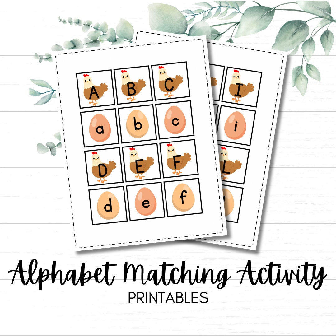 Alphabet Matching Activity Preschool Alphabet Match Cards Preschool ...