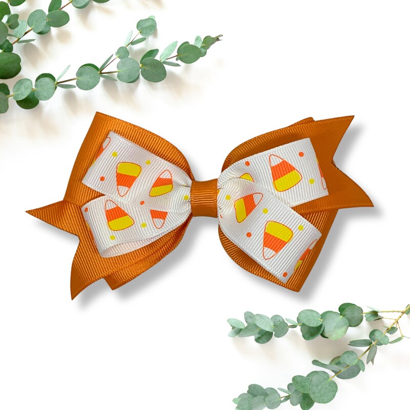 Candy Corn Hair Bow - Etsy