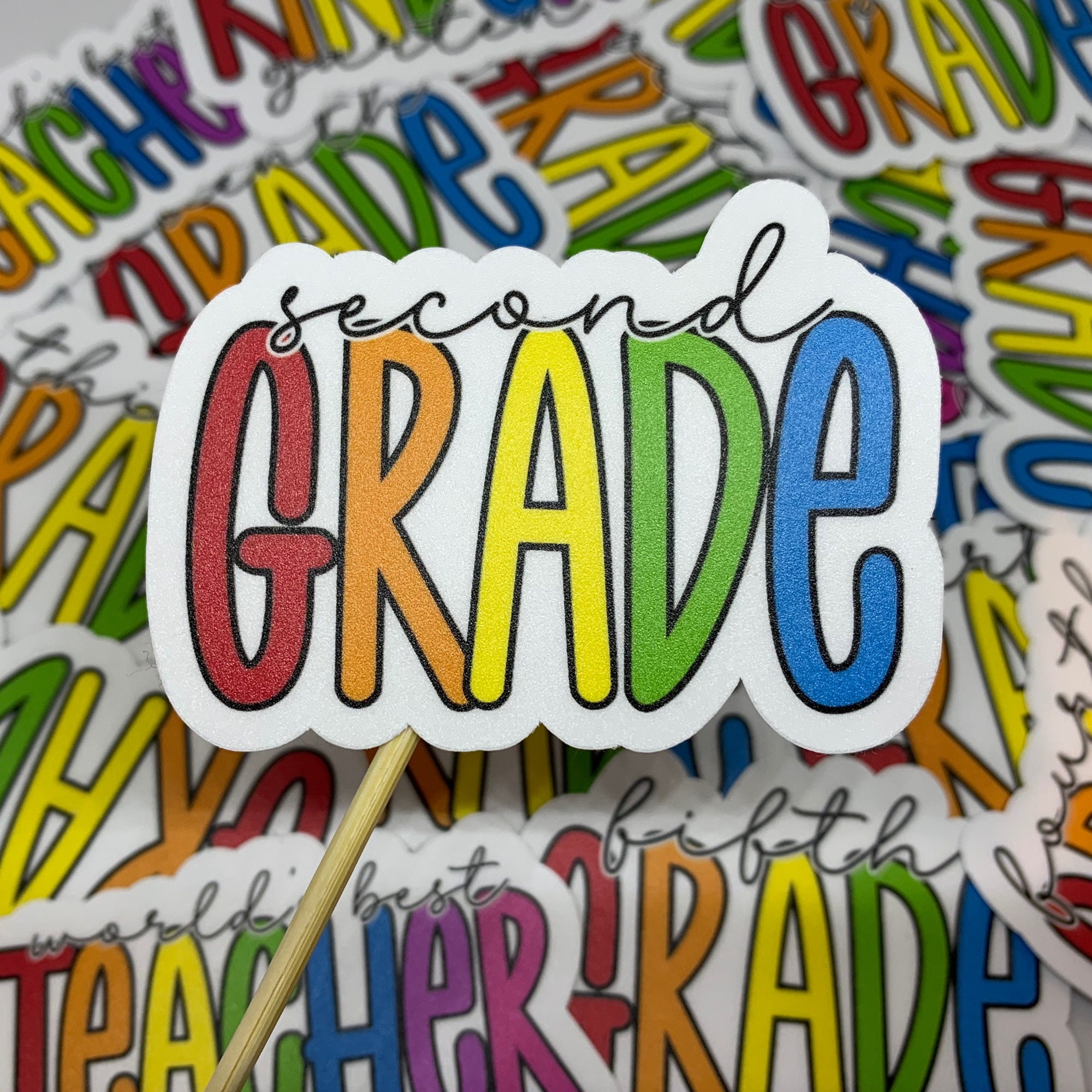 Second Grade Sticker Second Grade Teacher Sticker - Etsy