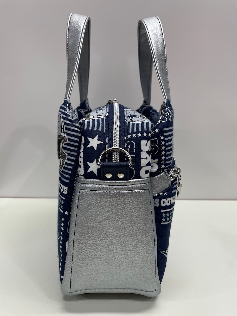 Dallas Cowboys Purse: Handmade Faux Silver Leather Crossbody Handbag - Etsy