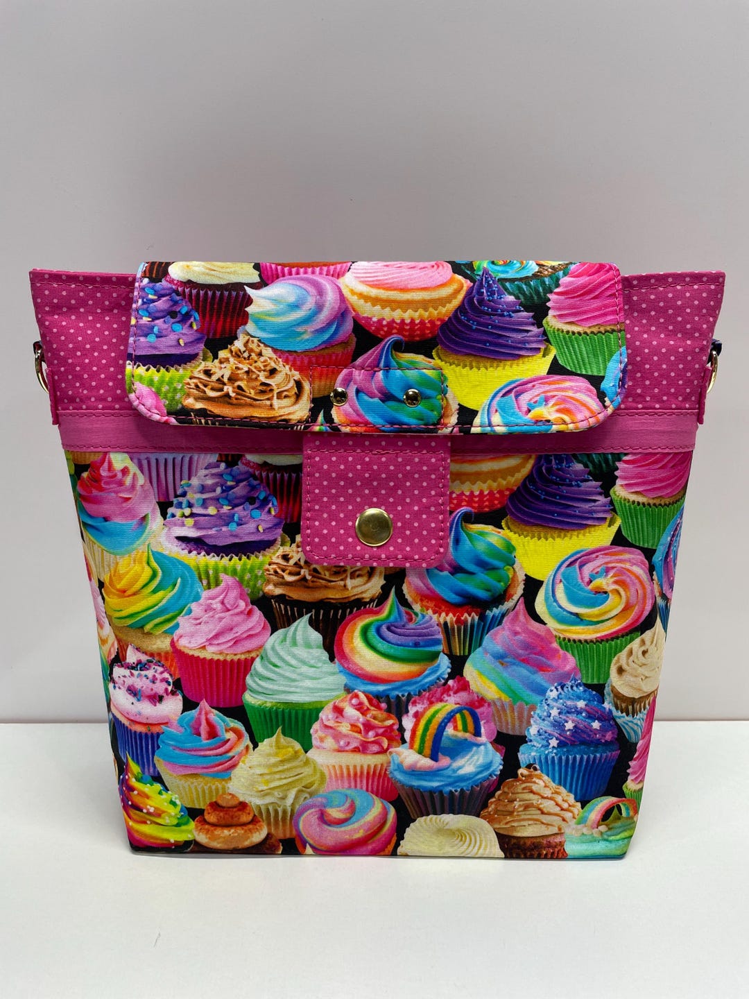 Handmade Cupcake Crossbody Purse: Colorful Cotton Shoulder Bag - Etsy