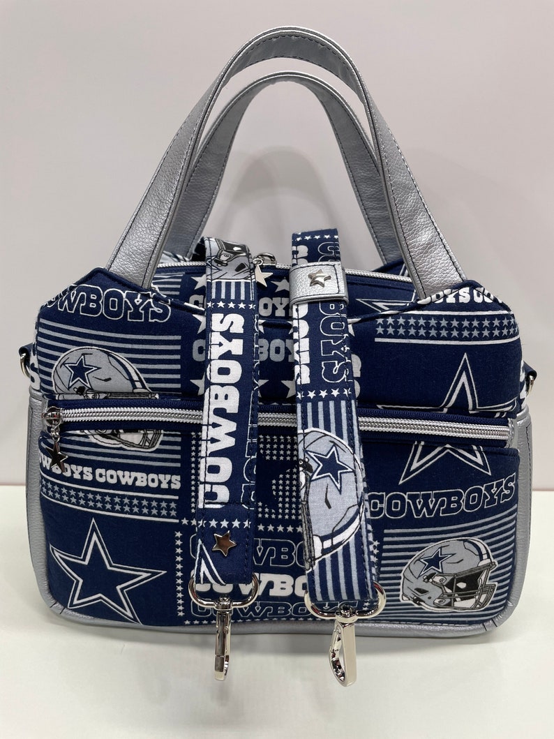 Dallas Cowboys Purse: Handmade Faux Silver Leather Crossbody Handbag - Etsy