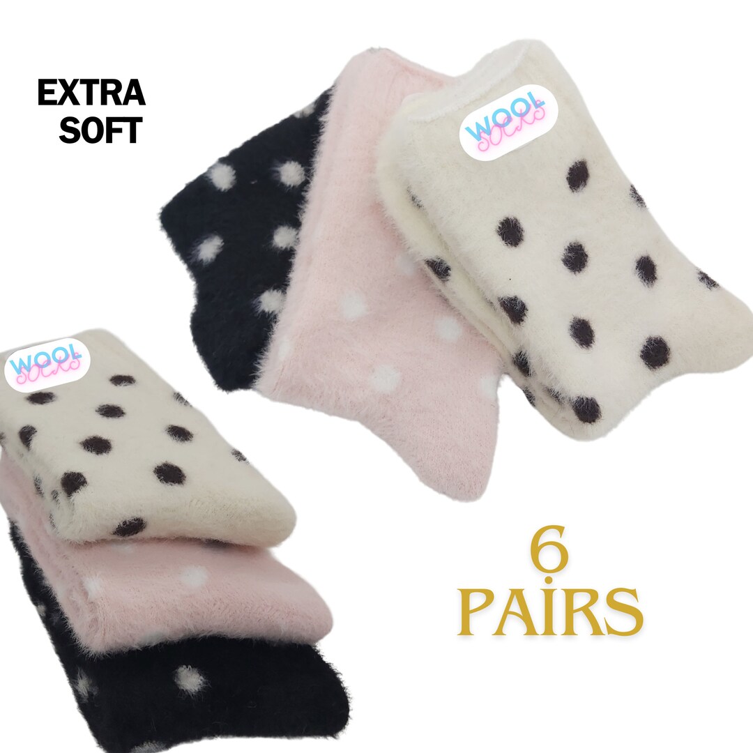 5 Pairs Cozy Wool Woman Socks, Winter Lambs Socks, Thick and Warm Wool ...