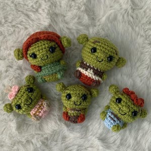 Shrek and Fiona Crochet Plush, Green Ogre, Fergus, Farkle, Felicia ...