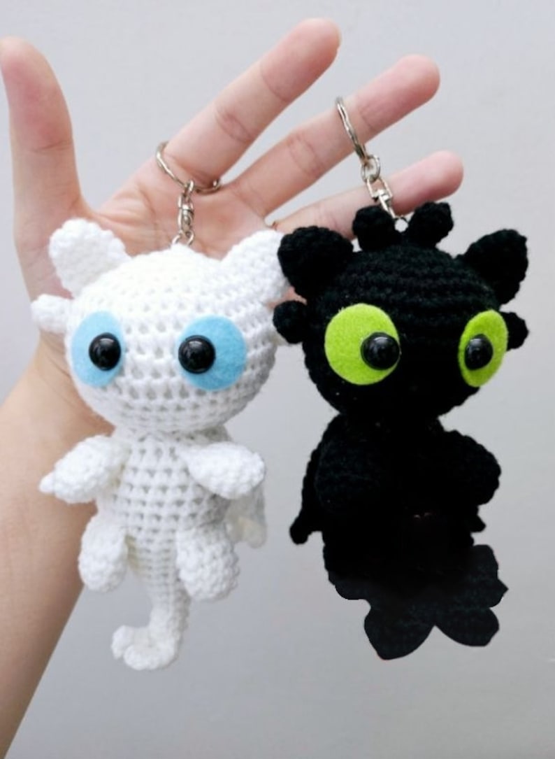 Toothless Dragon Crochet Plush, How to Train Your Dragon, Night Fury ...
