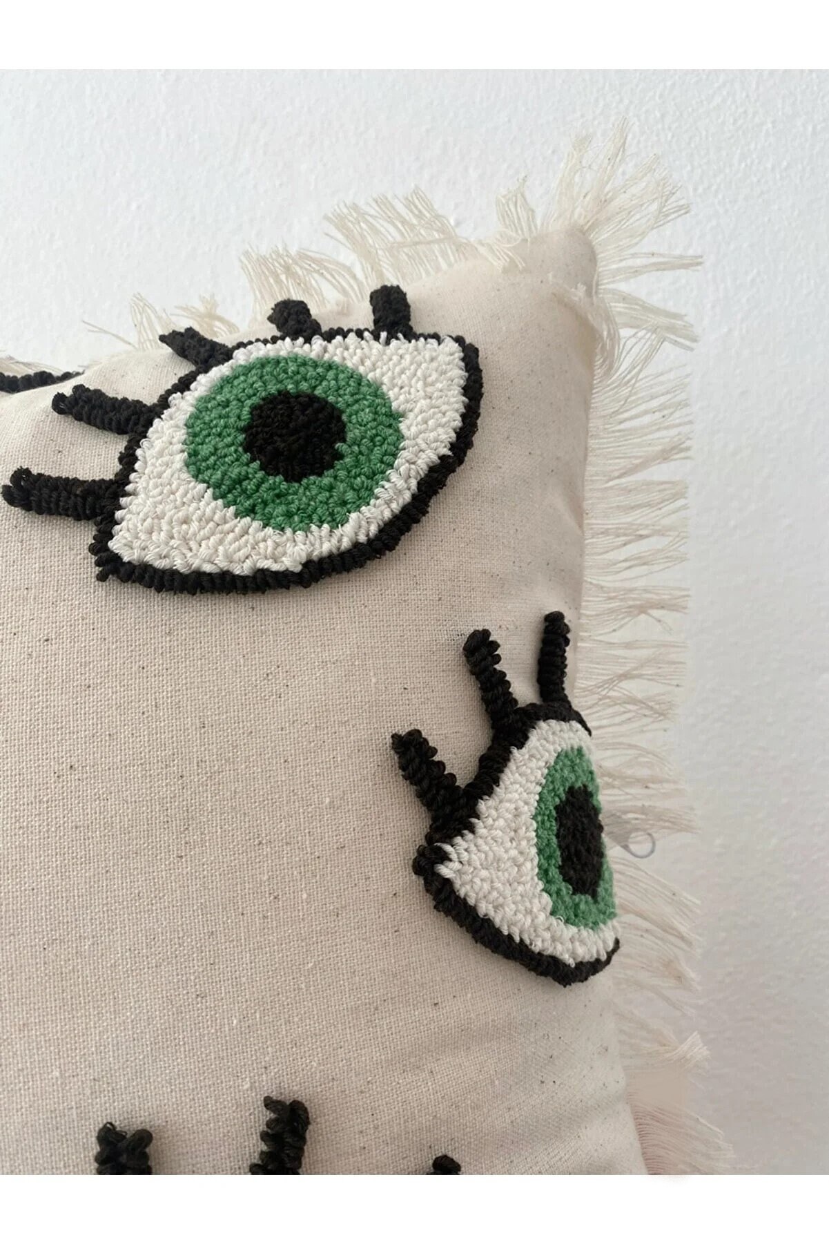Elegant Evil Eye Pillow Evil Eye Punch Bohemian Linen Pillow - Etsy