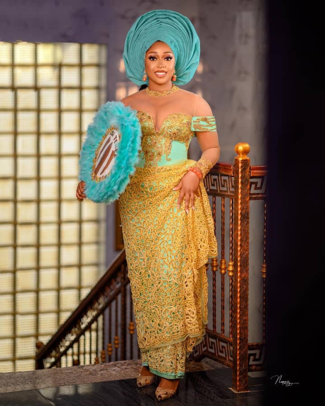 Sea Green George Bridal Dress Igbo Wedding Dress for Brides - Etsy