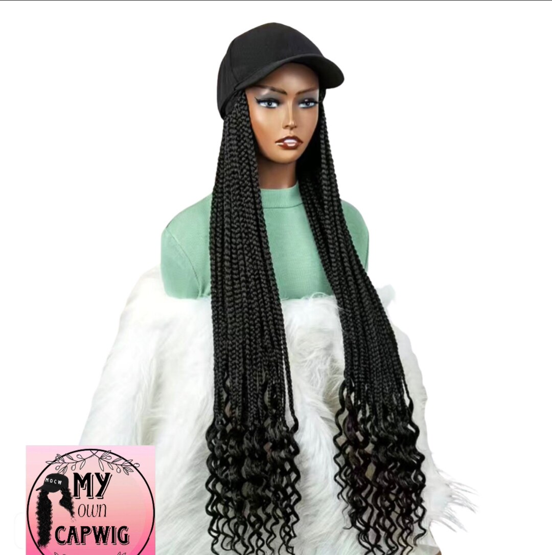Hat Wigs Long Box Braid Wigs - Etsy