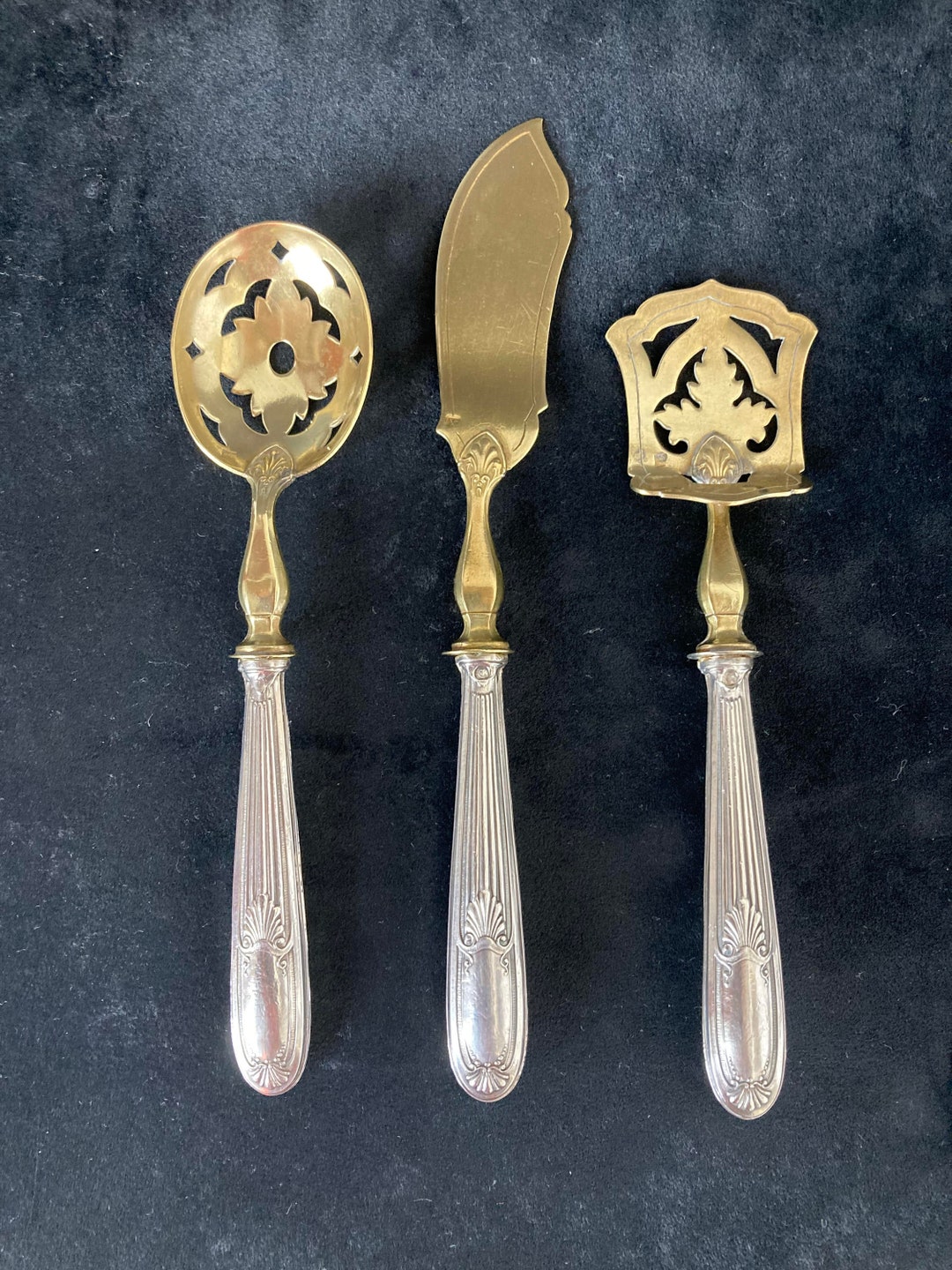 Antique French Sterling Silver Vermeil Serving Set | Circa 1838 ...