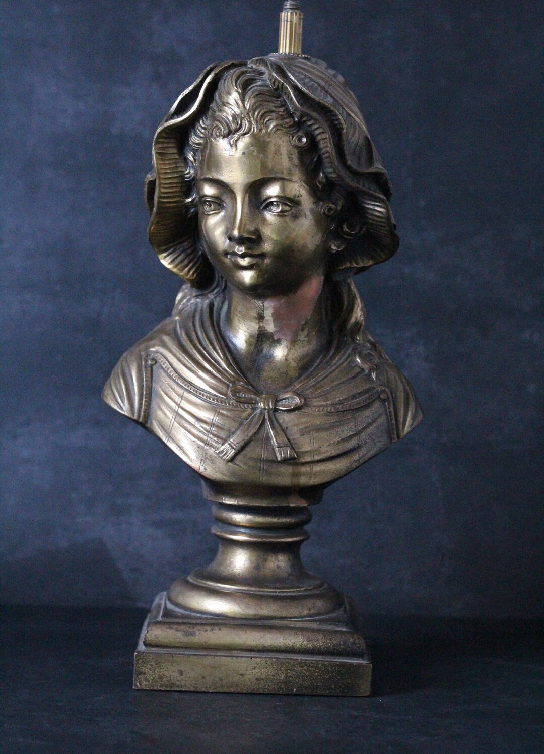 Peasant Girl With Bonnet After Grinam Niam Paris 1950, Resin Lamp Base ...
