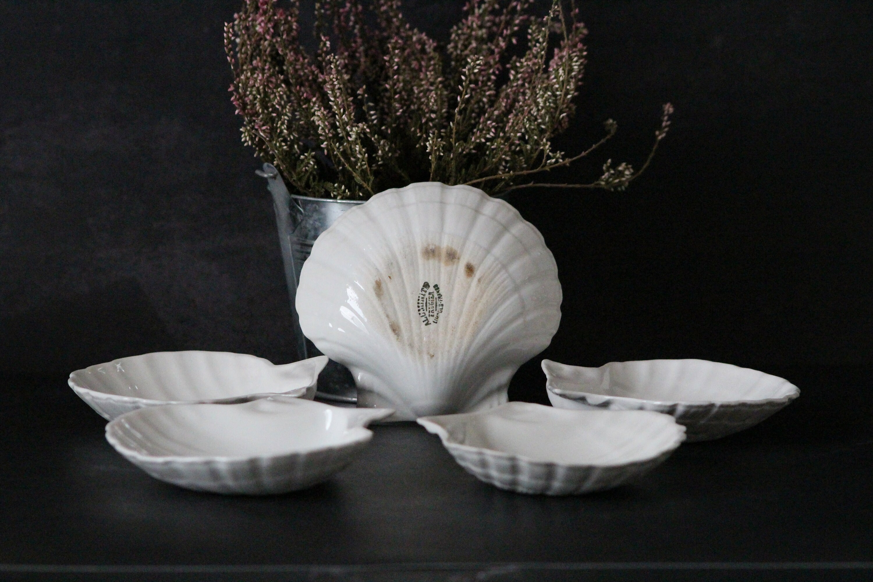 Aluminite Frugier Limoges France 5 Saucers for Caviar, Oysters and ...