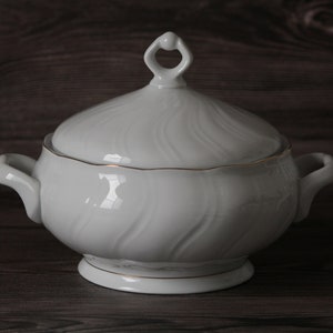Elegant White Porcelain Tureen Made in the GDR - Etsy