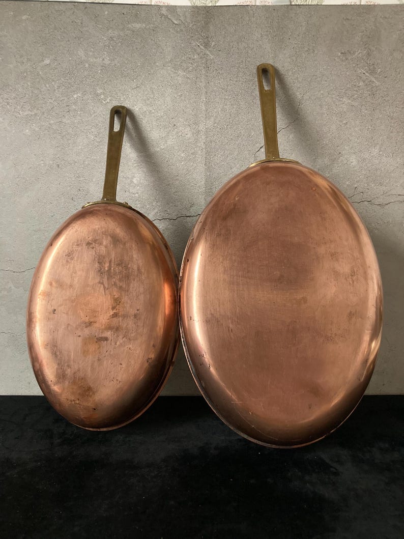 2 Vintage Copper Frying Pans by Tagus Portugal - Etsy