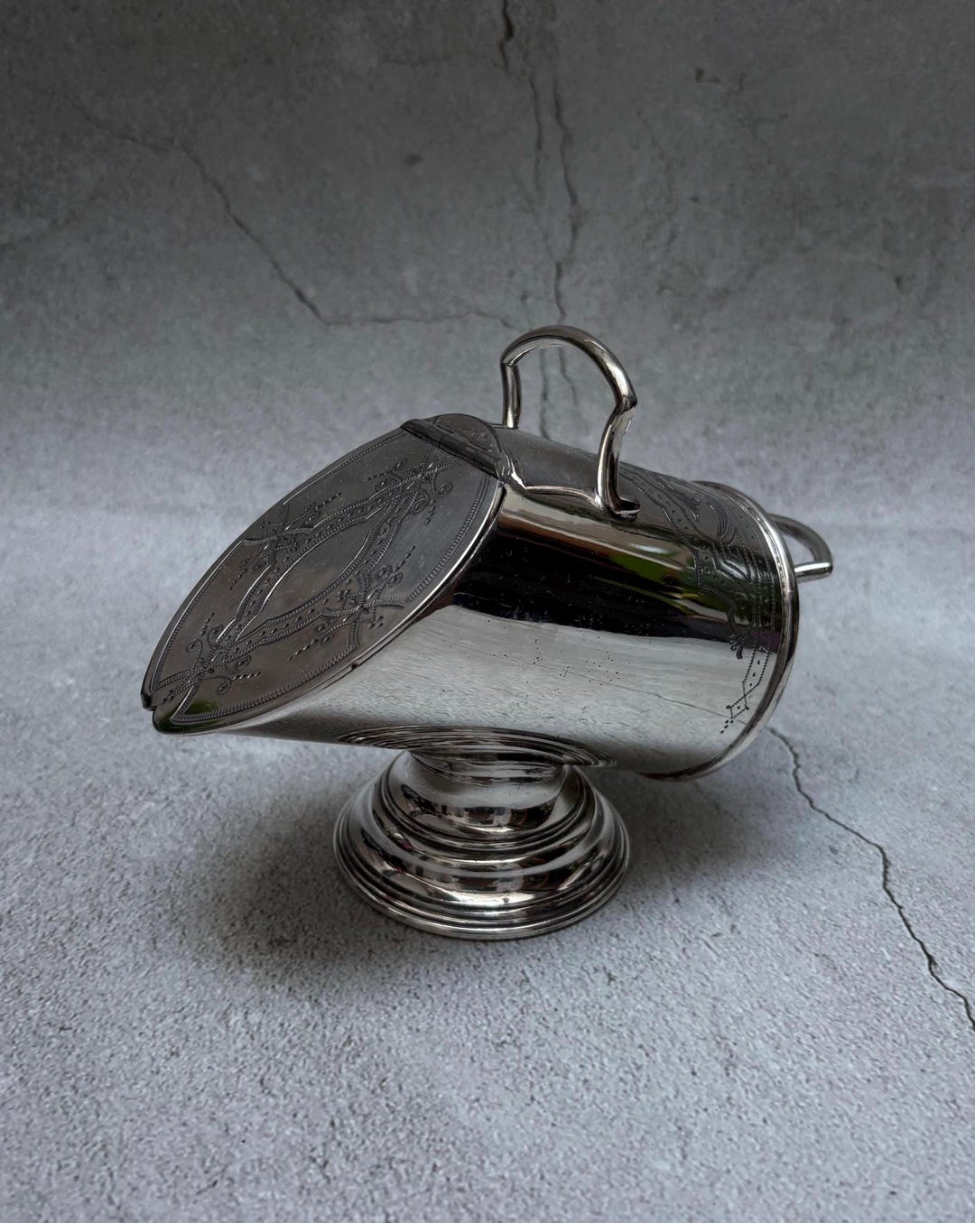 Antique James Dixon EPBM Sugar Scuttle – Victorian Engraved Silverplate ...