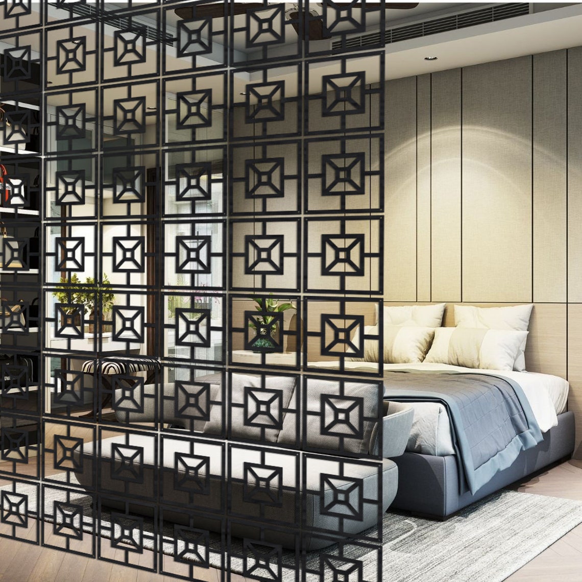 Hanging Room Divider, Minimalistic Room Dividers, Wooden Privacy Screen ...