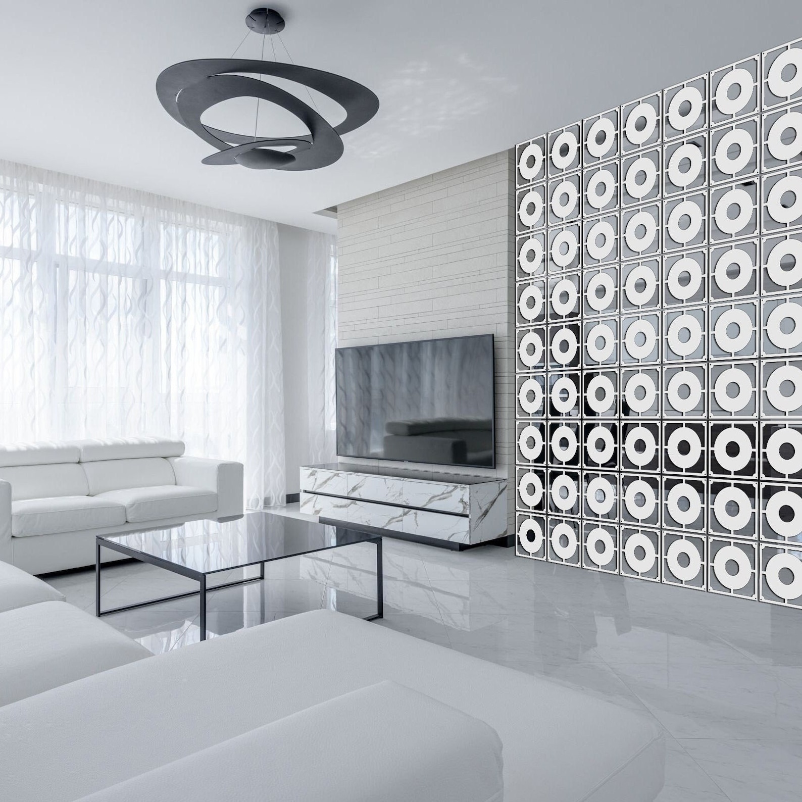 Hanging Room Divider, Hanging Dividing Panels, Wooden Tableau Curtain ...