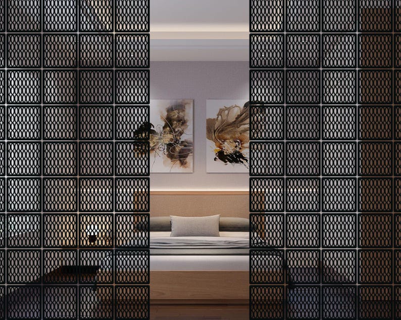 Sale - BLACK - Suspended Room Dividers, Wooden Divider Panels, Hanging ...