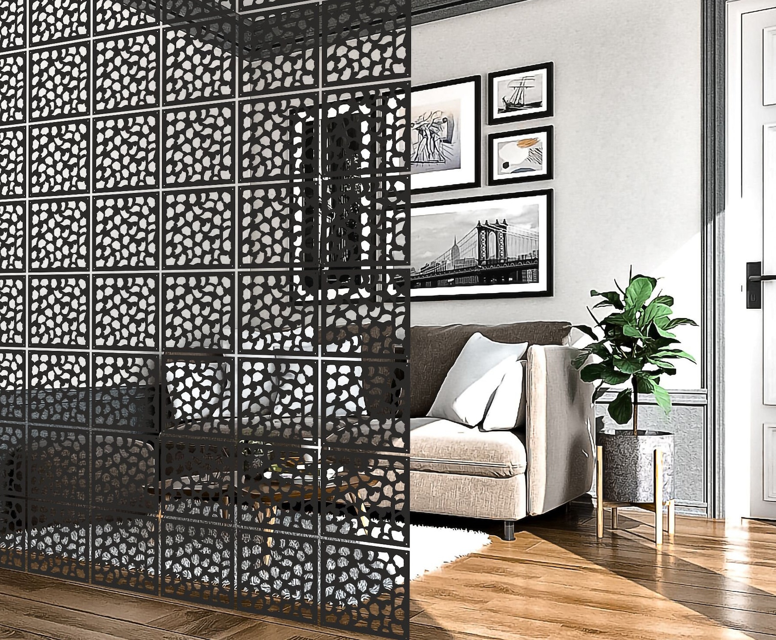 Wooden Dividing Panels, Suspended Room Divider, Modular Decorative Wall ...