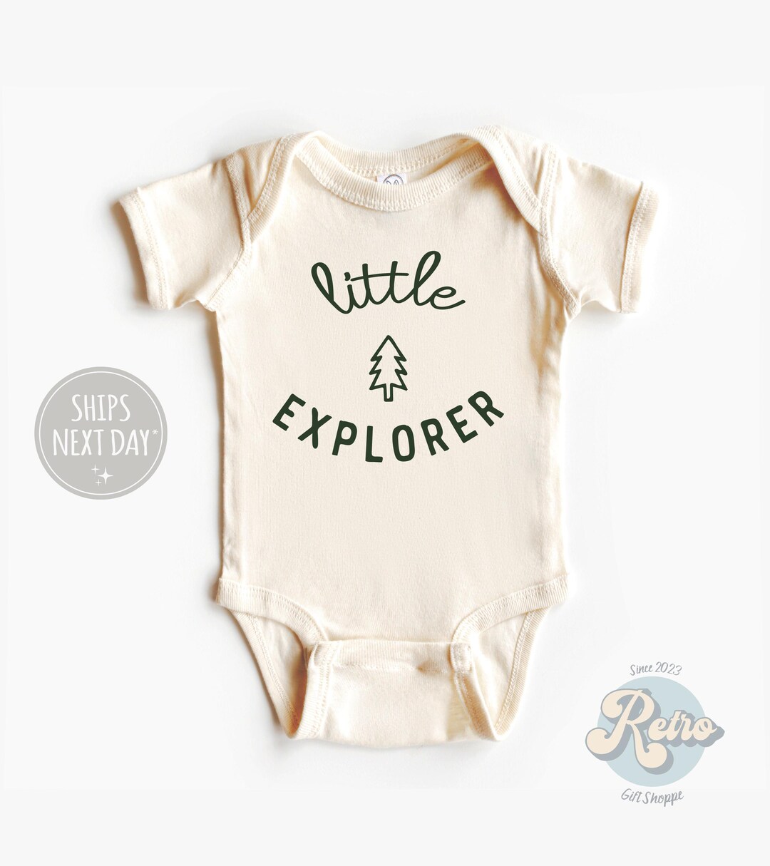 Little Explorer Bodysuit - Little Explorer Natural Baby Onesie® - Retro ...