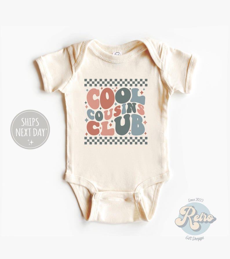 Cool Cousins Club Shirt Toddler Matching Cousin Natural Kids Tee Retro ...