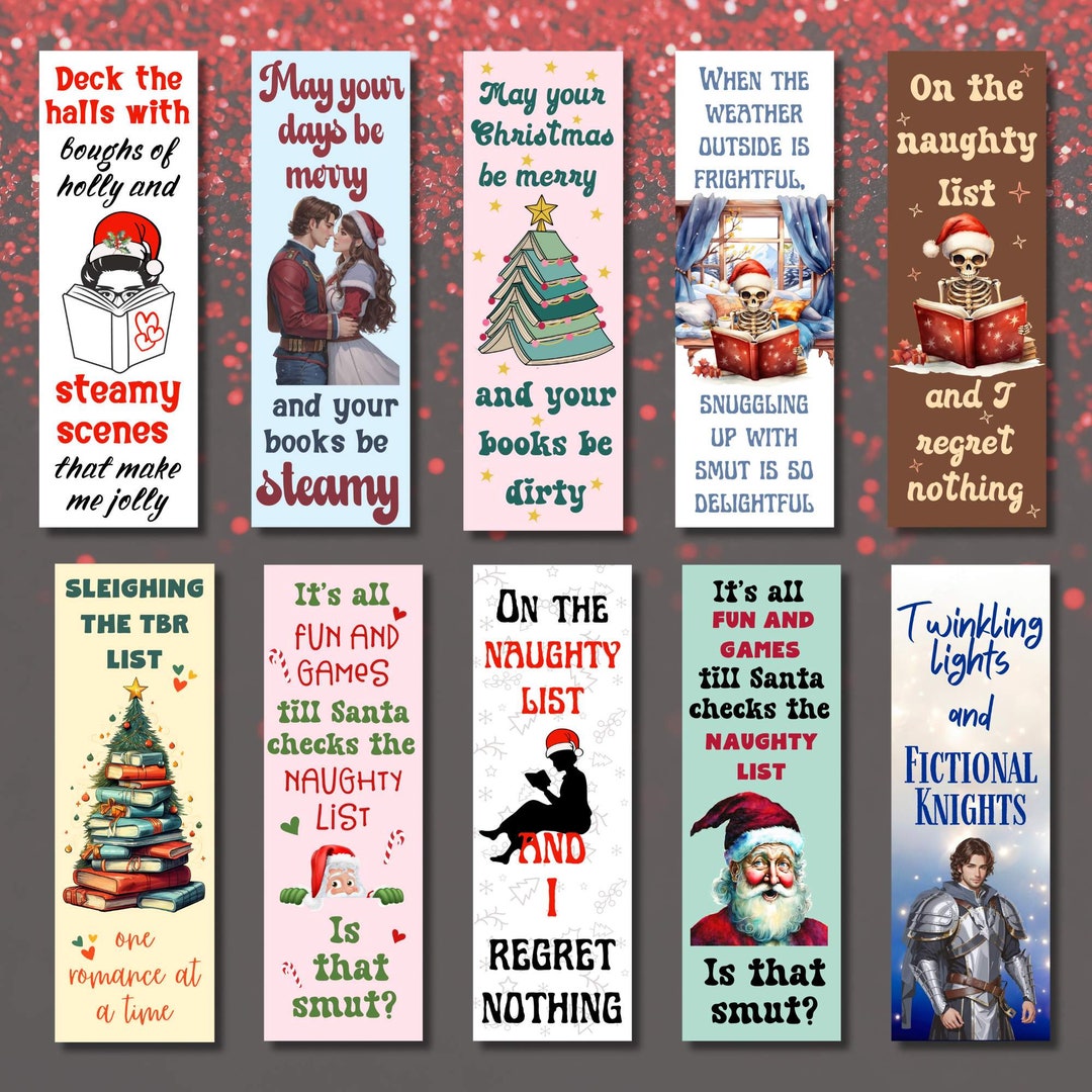 Spicy Bookmark PNG Holiday Set, Smut Bookmark Sublimate, Funny ...