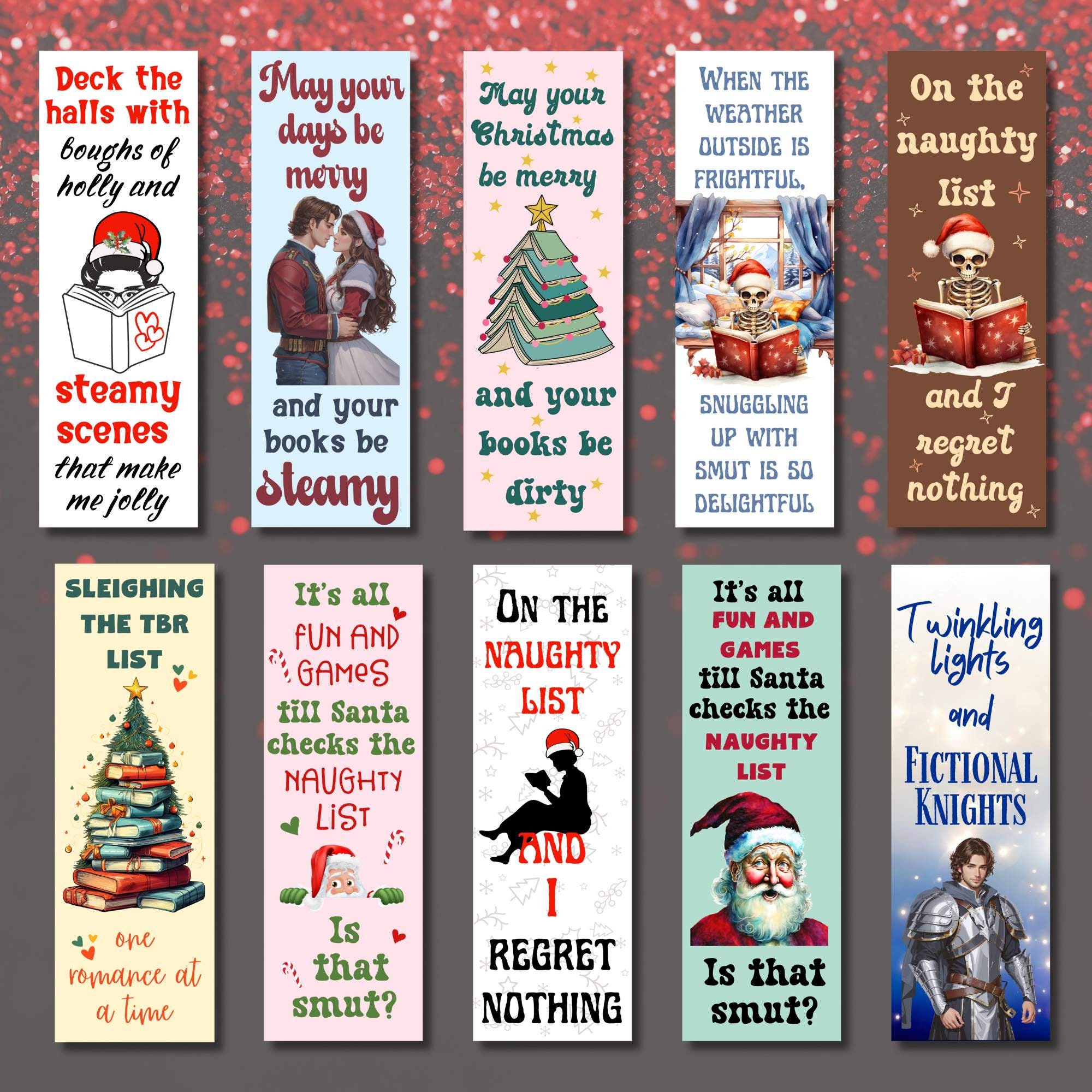 Spicy Bookmark PNG Holiday Set, Smut Bookmark Sublimate, Funny ...