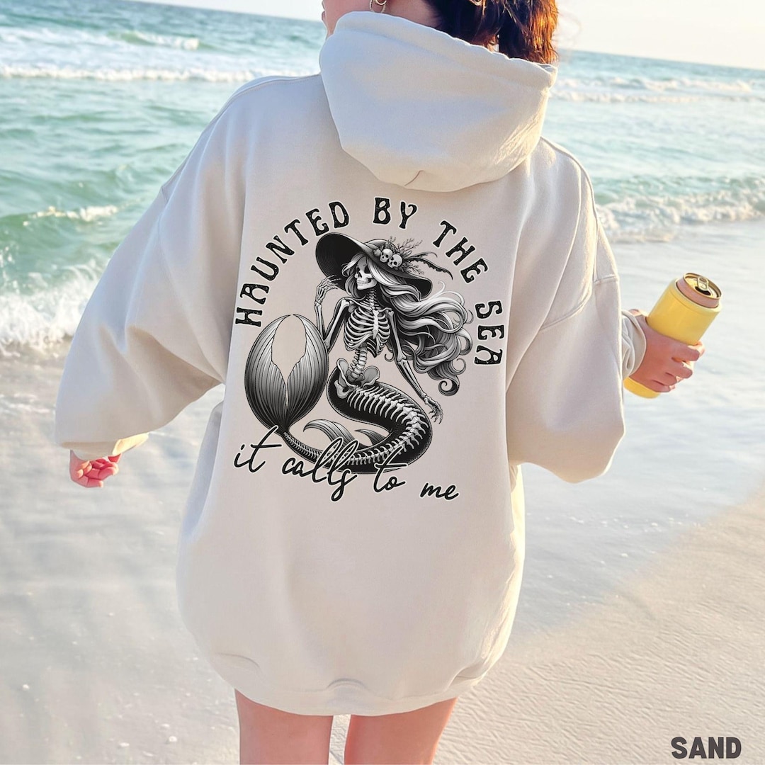 Mermaid Skeleton Hoodie Mermaidcore Clothing Ladies Halloween Shirt ...