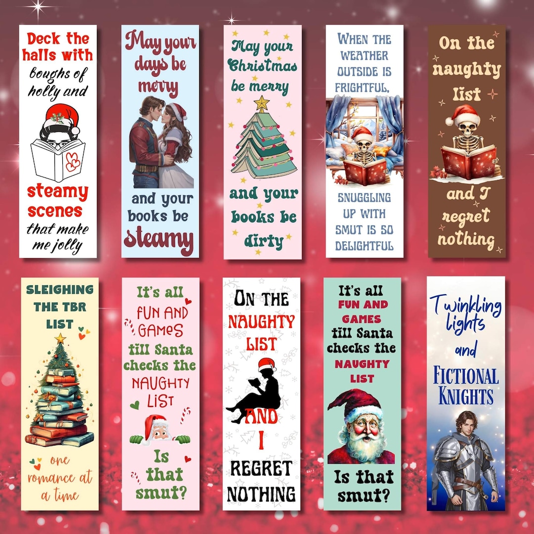 Spicy Bookmark PNG Holiday Set, Smut Bookmark Sublimate, Funny ...