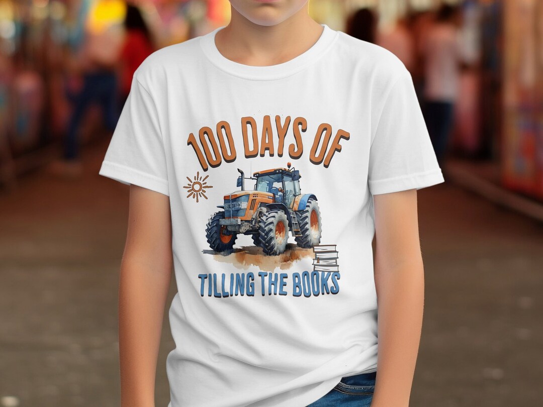 100th Day of School Tractor PNG JPG for Boys Students Shirt, Happy 100 ...
