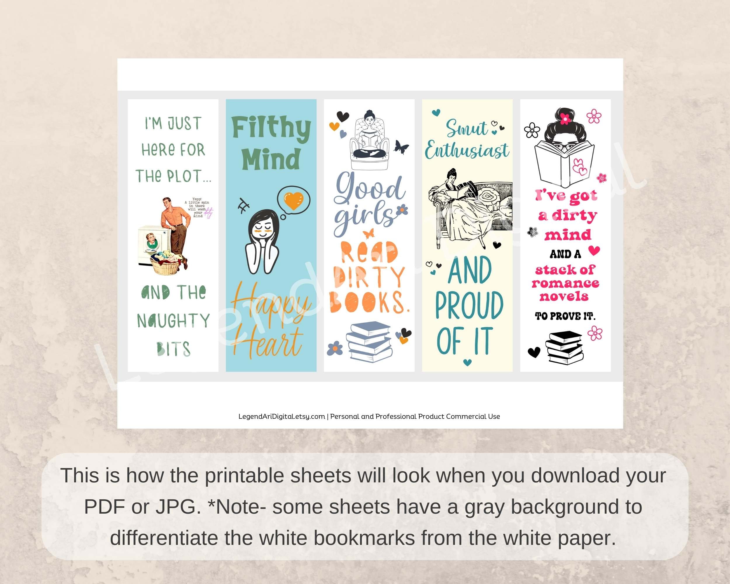 80 Spicy PNG Bookmarks, Smut Printable Bookmark BUNDLE Sublimate ...