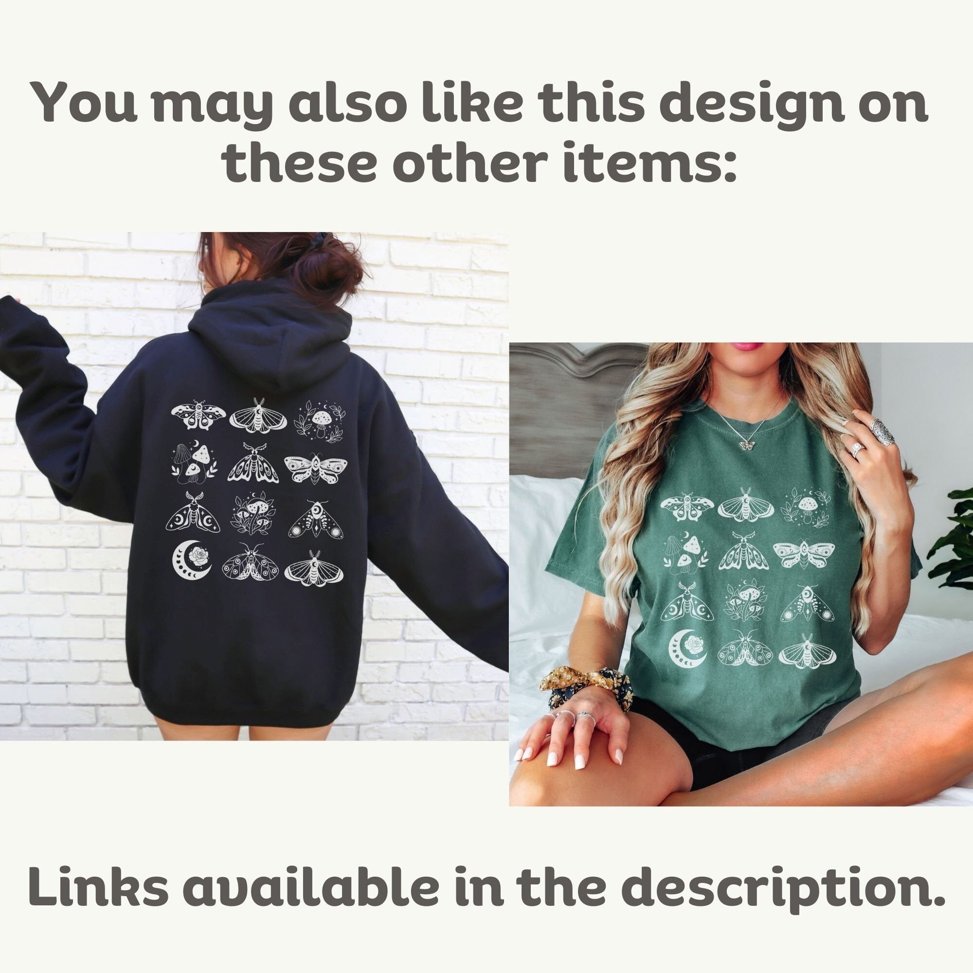 Celestial Moth Sweatshirt Floral Moon Shirt Cottage Core Clothes Insect ...