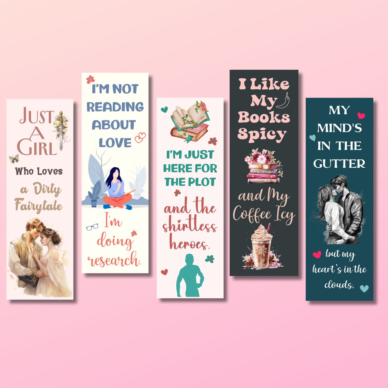 Romance Reader Bookmarks Spicy Bookmark Smut Bookmarks PNG Bookmark ...