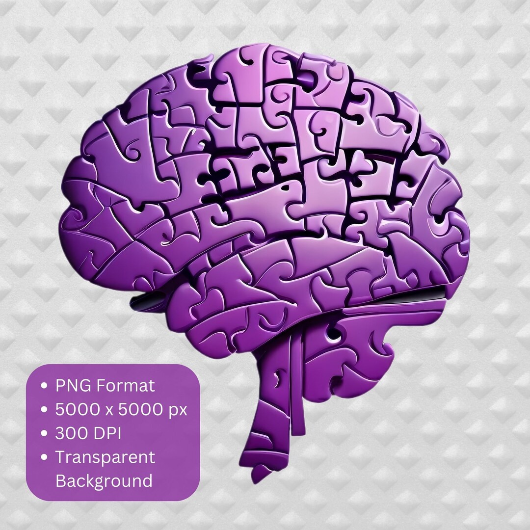 Puzzle Piece Purple Brain PNG, Alzheimer's PNG, Dementia Awareness ...
