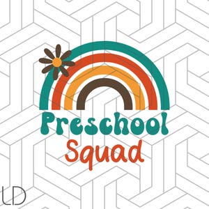 Preschool Teacher Shirt Rainbow PNG, 3k Teacher PNG, 4k Squad Shirt ...