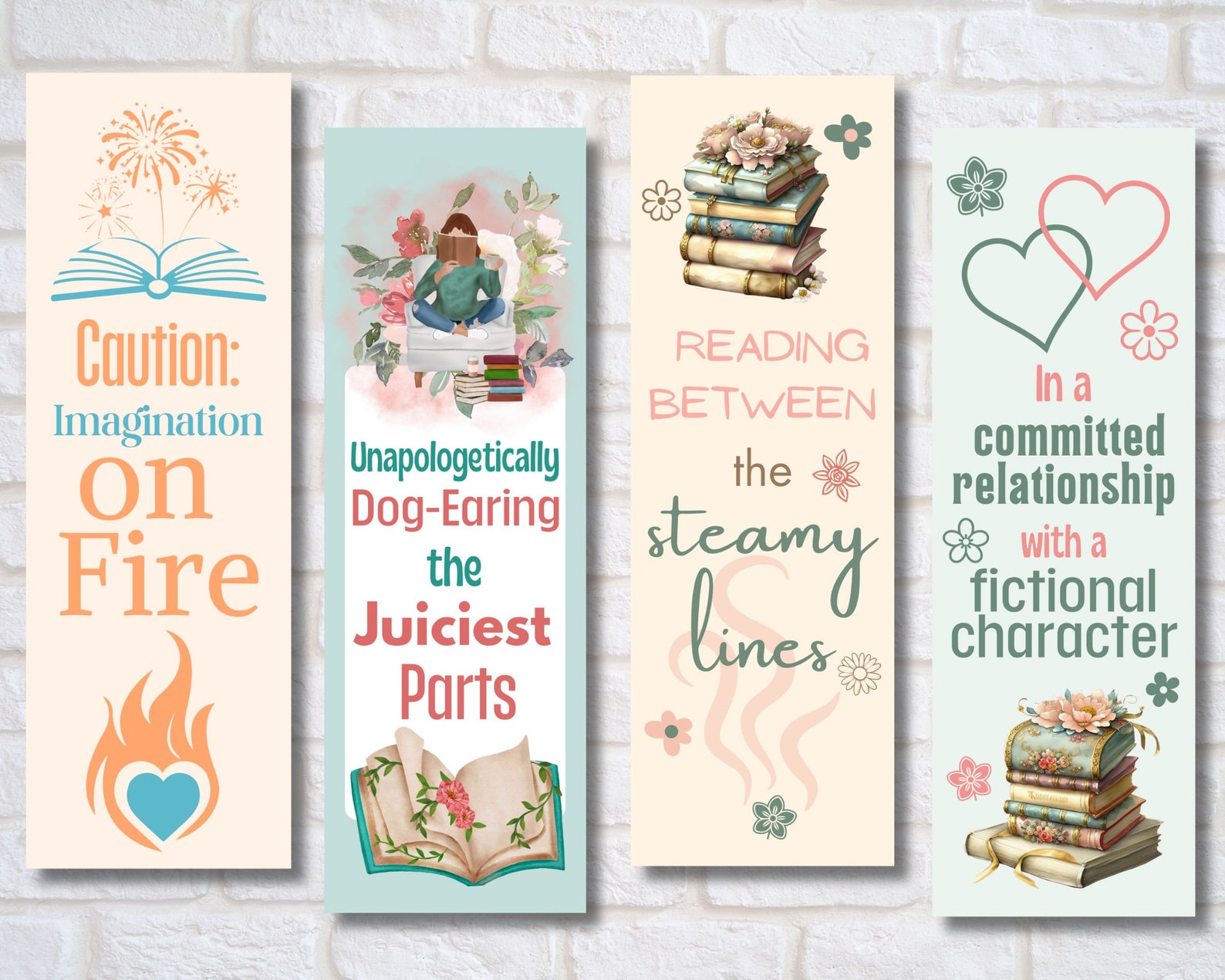 4 Printable Romance Reader Bookmarks Spicy Reader Bookmarks Smut ...