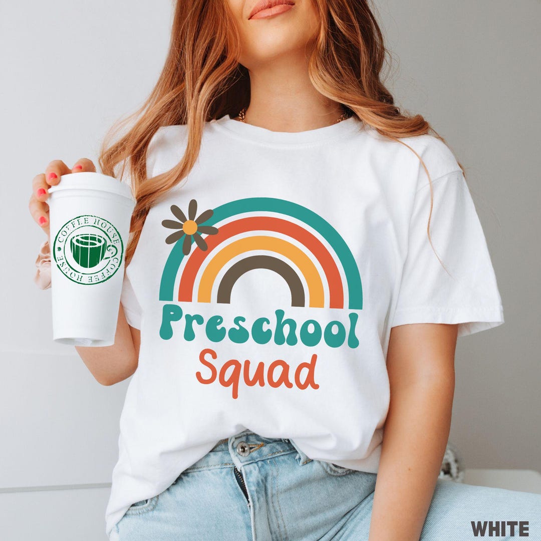 Preschool Teacher Shirt Rainbow PNG, 3k Teacher PNG, 4k Squad Shirt ...