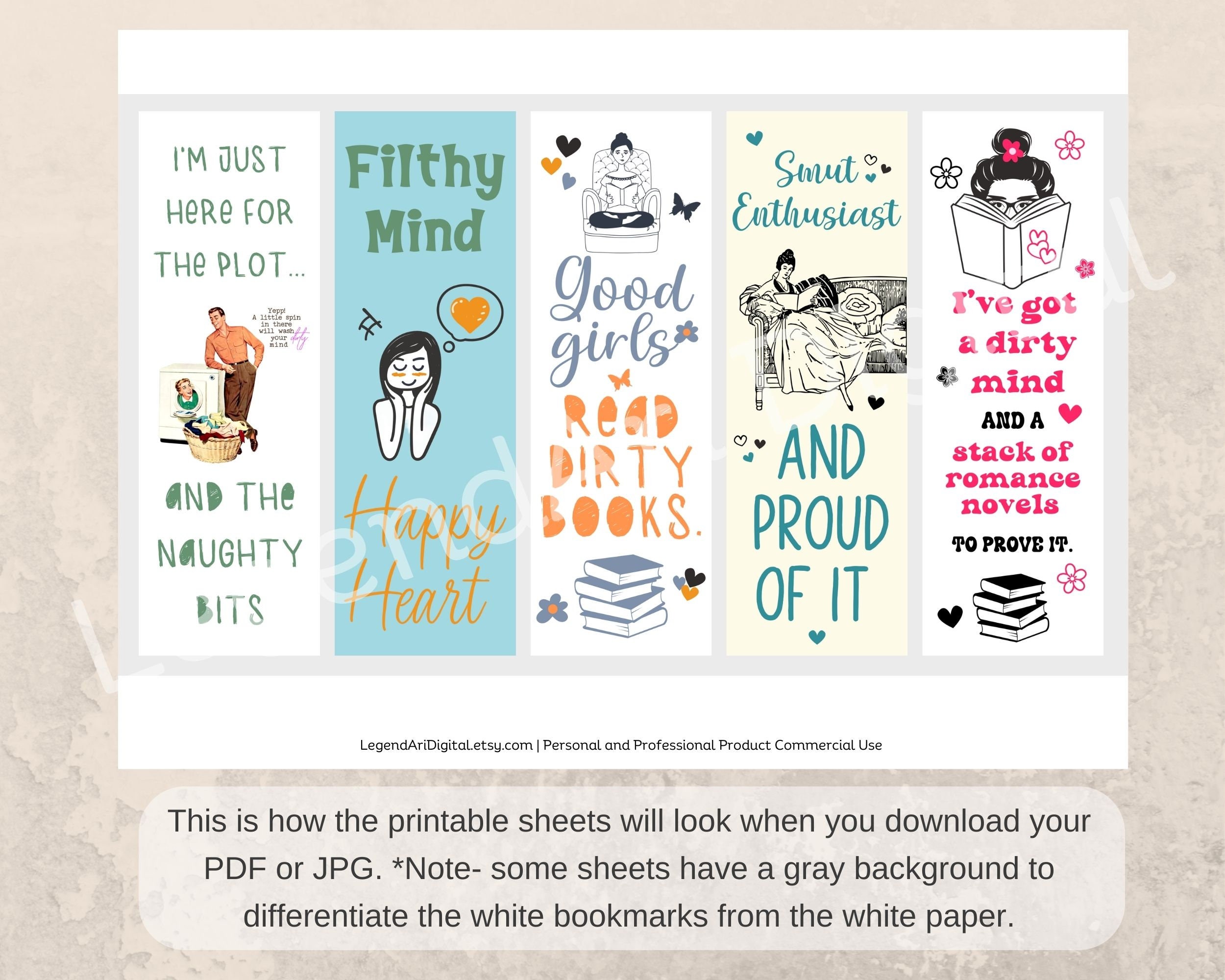 Romance Reader Bookmarks BUNDLE, Spicy Bookmarks, Smut Bookmarks ...